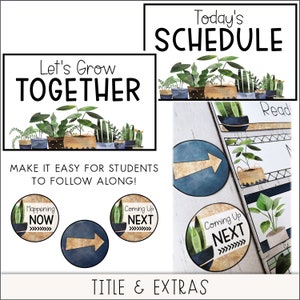 Classroom Schedule Cards With Graphics | Boho Visual Classroom Schedule ...