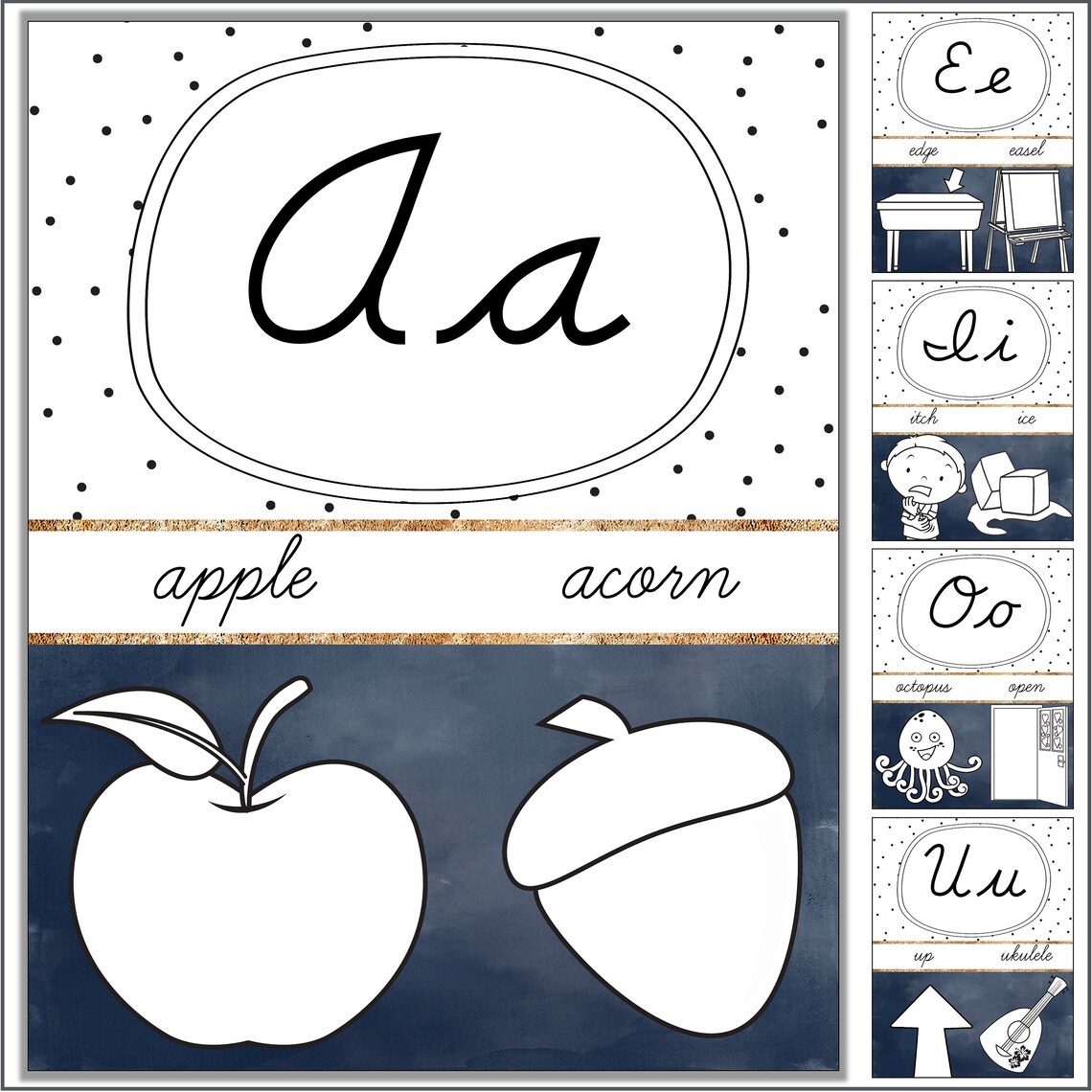 Cursive Alphabet Posters With Graphics Boho Plants Classroom - Etsy Canada