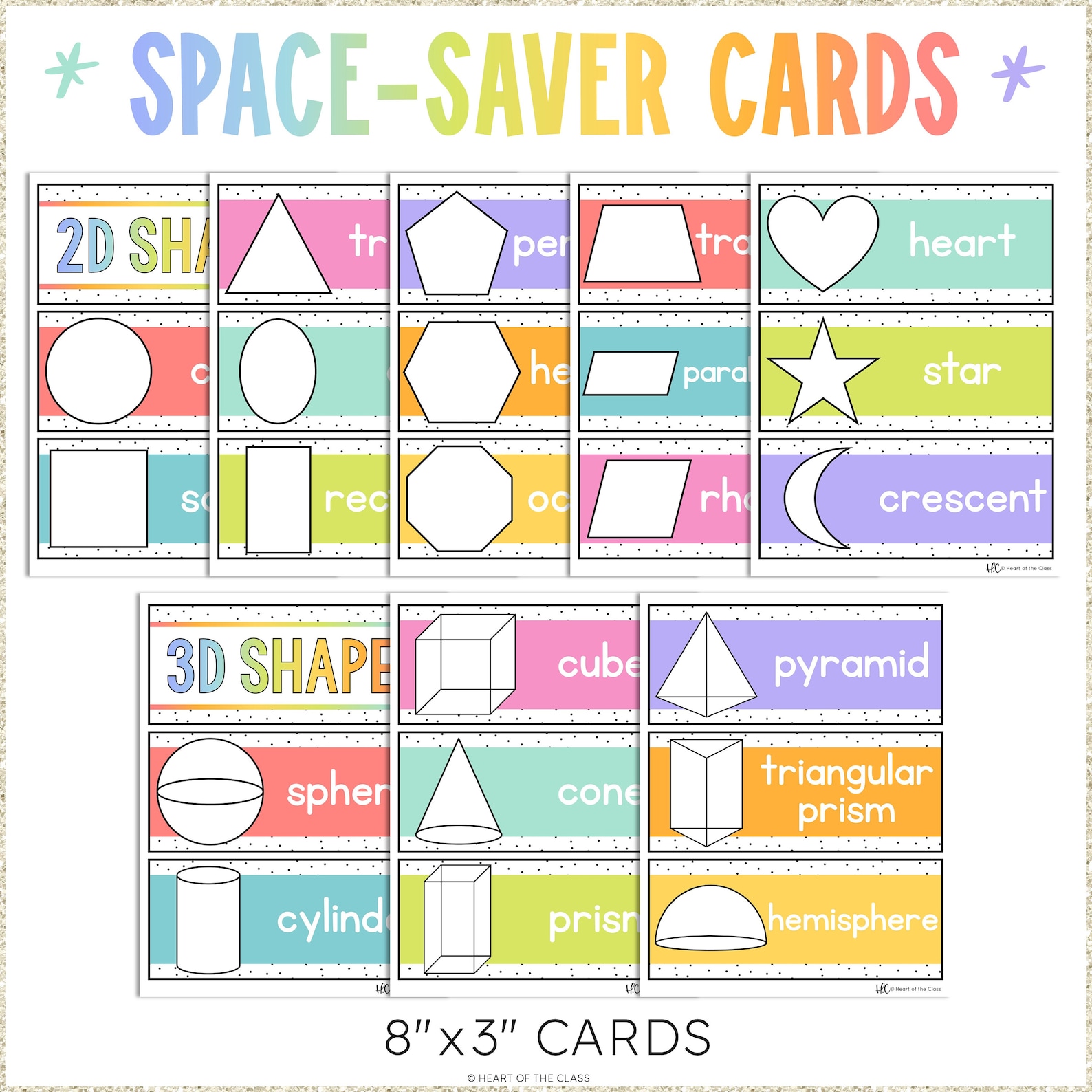 Classroom Shape Posters With 2D and 3D Shapes | Editable Text | Hello ...