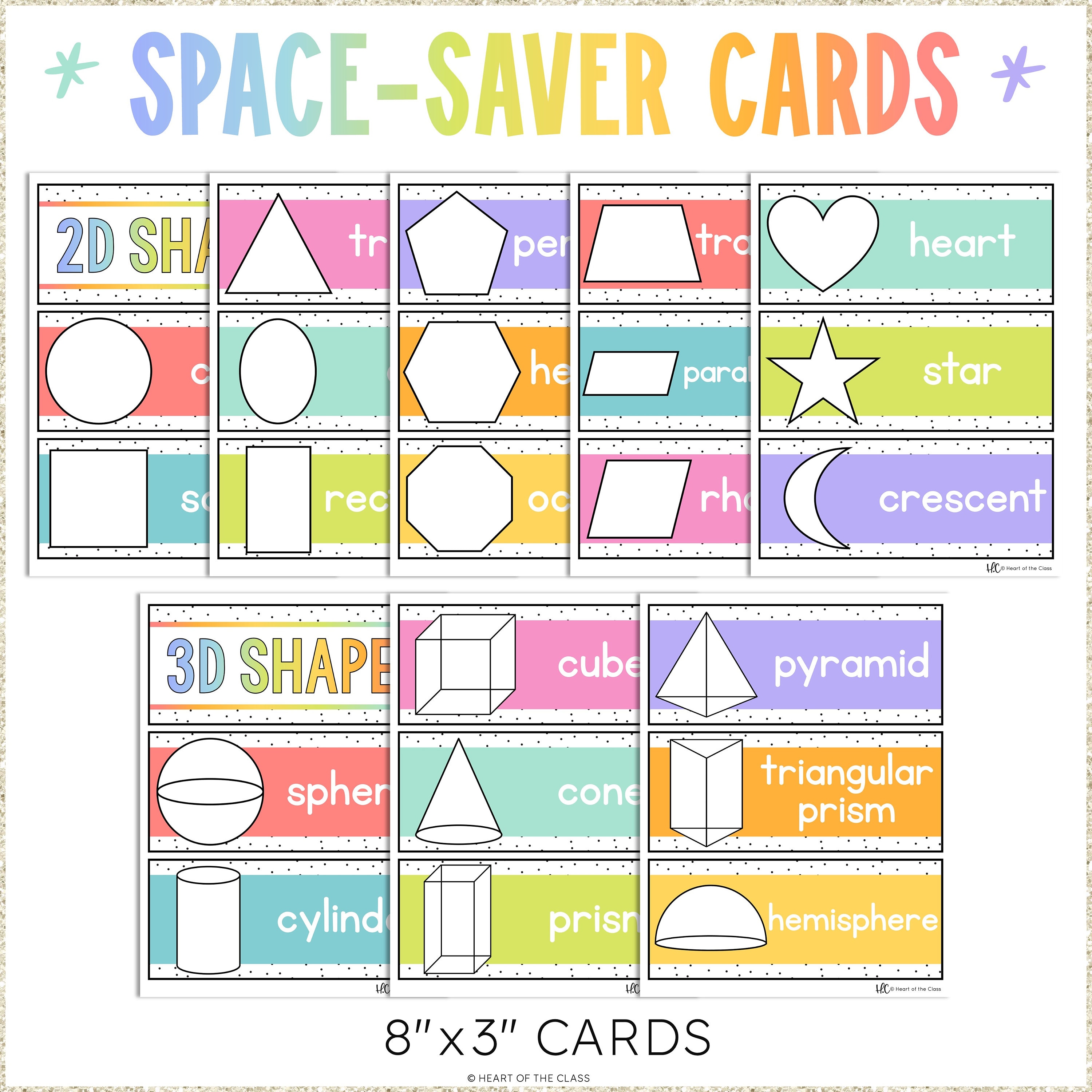 Classroom Shape Posters With 2D and 3D Shapes | Editable Text | Hello ...