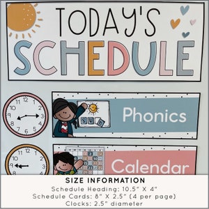 Classroom Schedule Cards | Boho Rainbow Classroom Decor | Editable ...