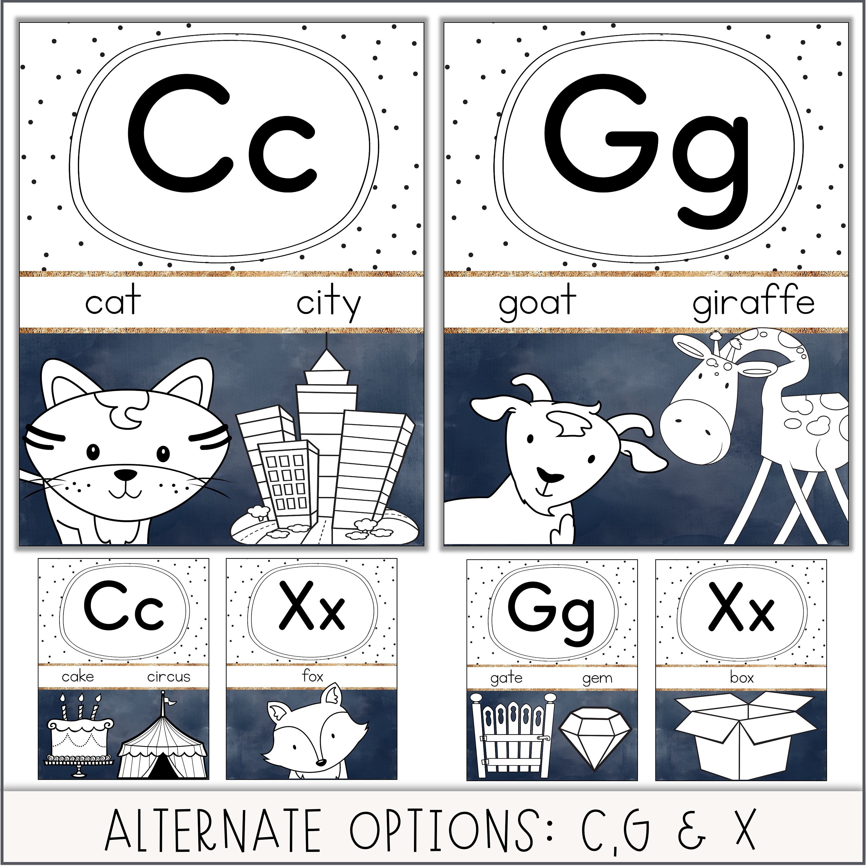 Modern Boho Classroom Alphabet Posters With Graphics Printable Alphabet ...