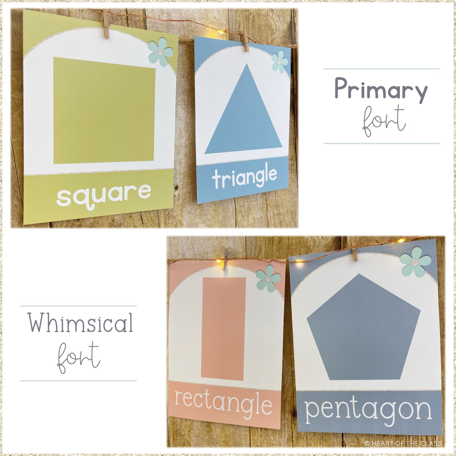 2D and 3D Shape Posters for Classroom and Homeschool With Editable Text ...