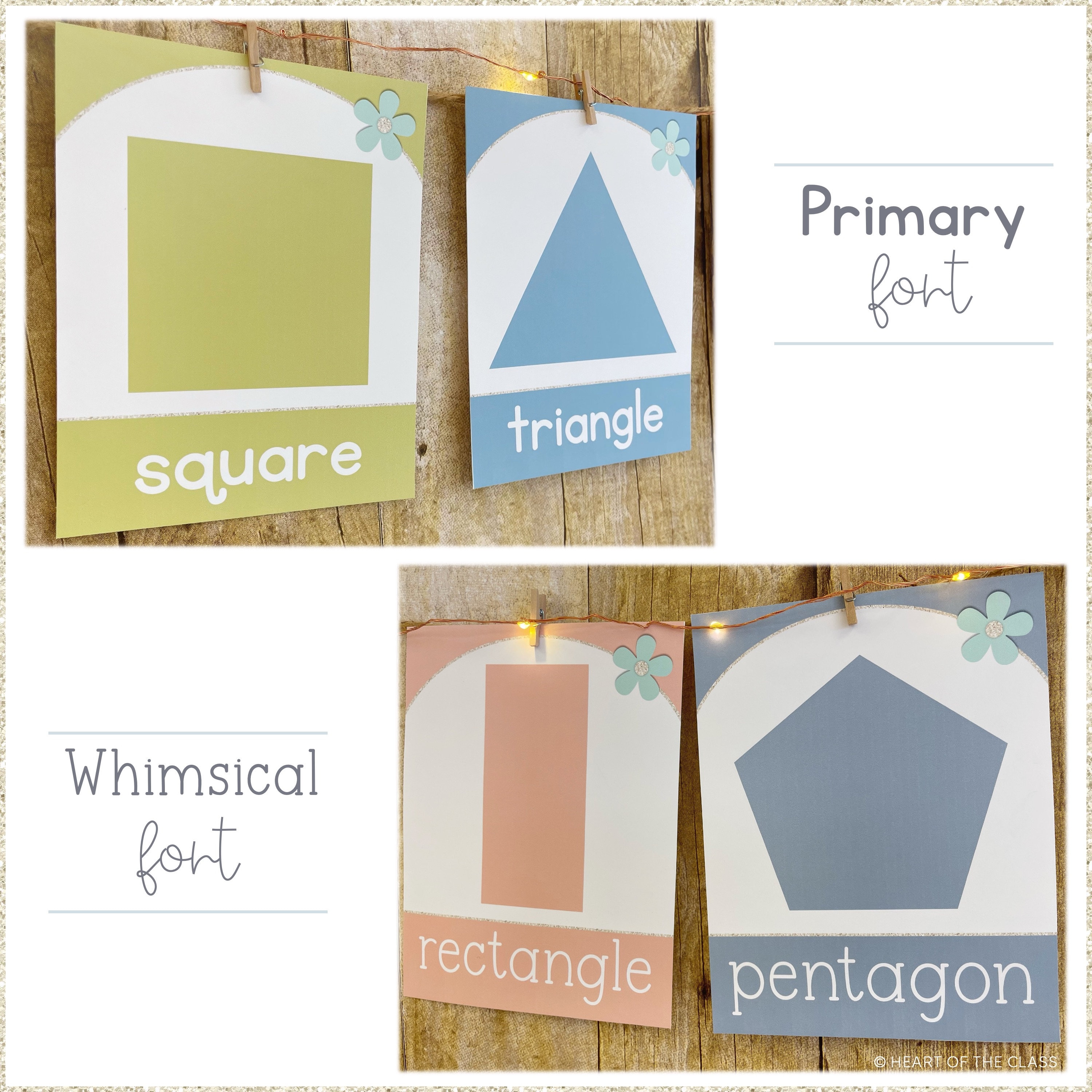 2D and 3D Shape Posters for Classroom and Homeschool With Editable Text ...