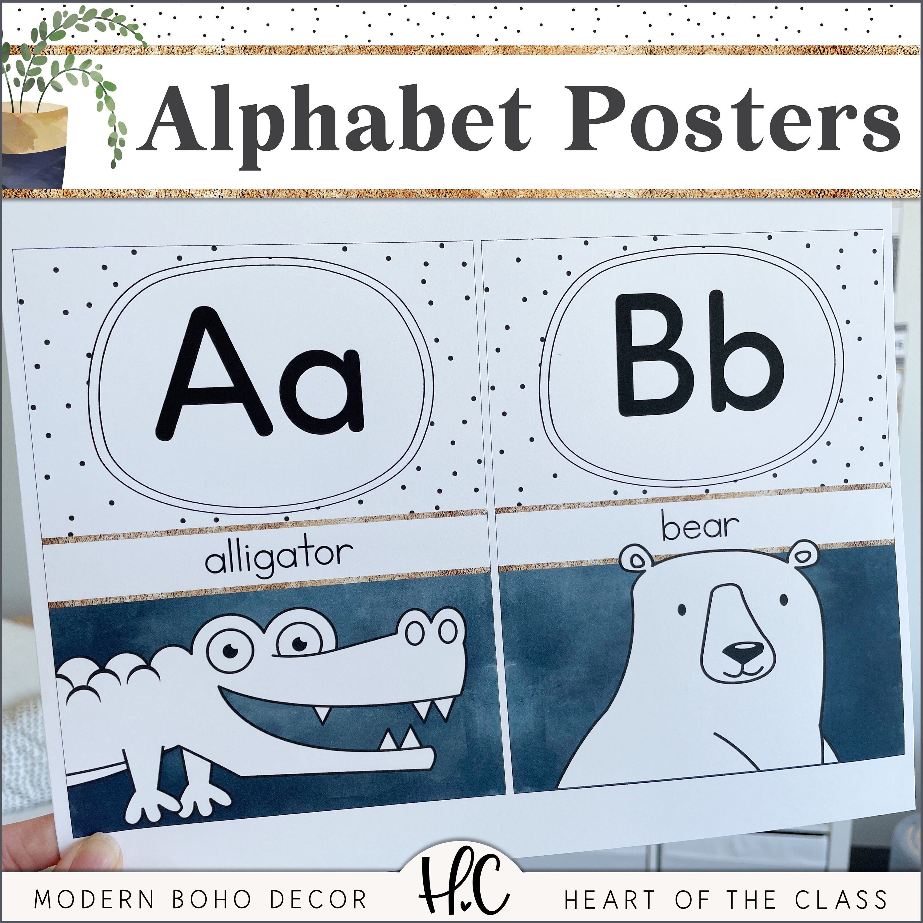 Modern Boho Classroom Alphabet Posters With Graphics - Etsy