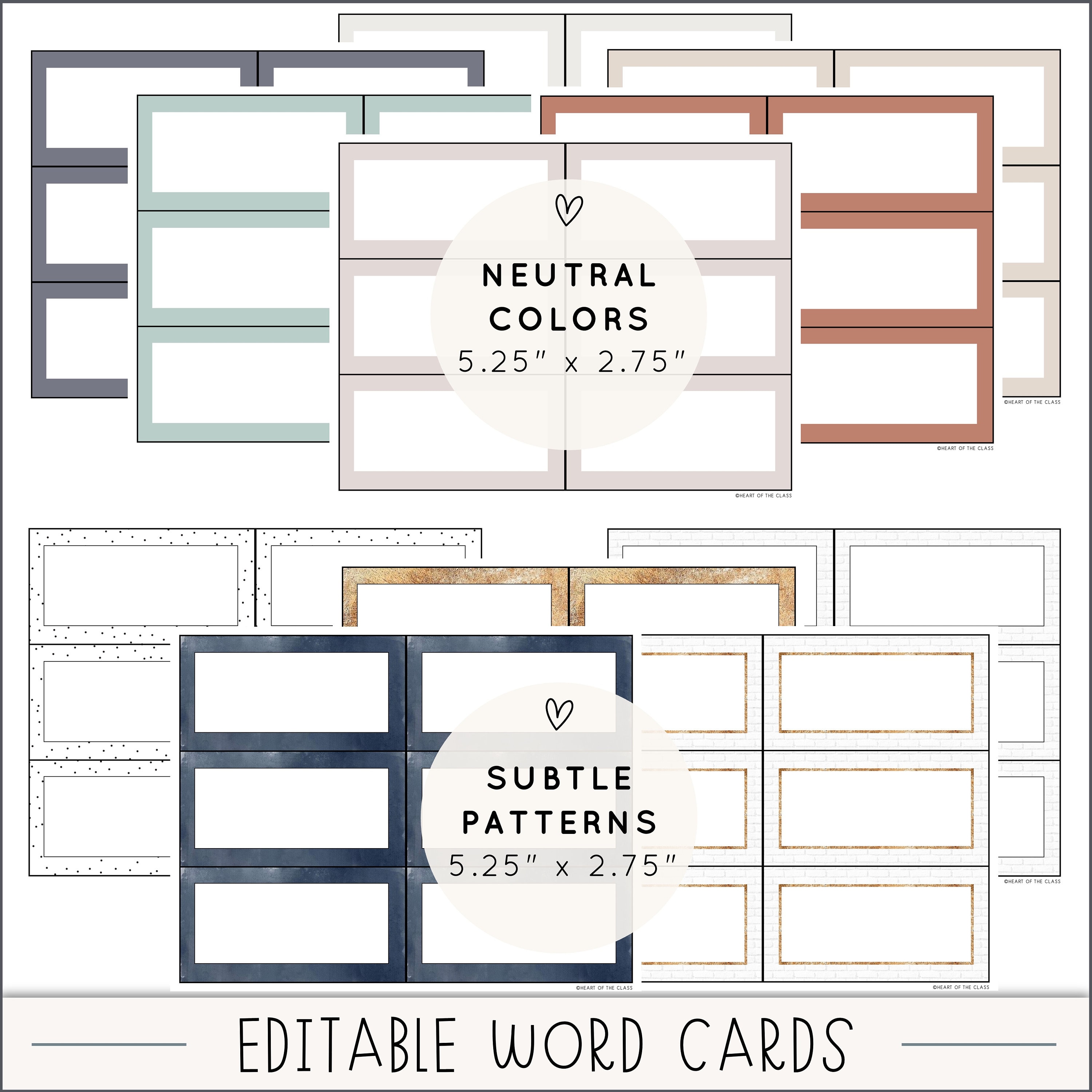 Boho Classroom Word Wall Editable Sight Word Cards Boho Plants Neutral ...