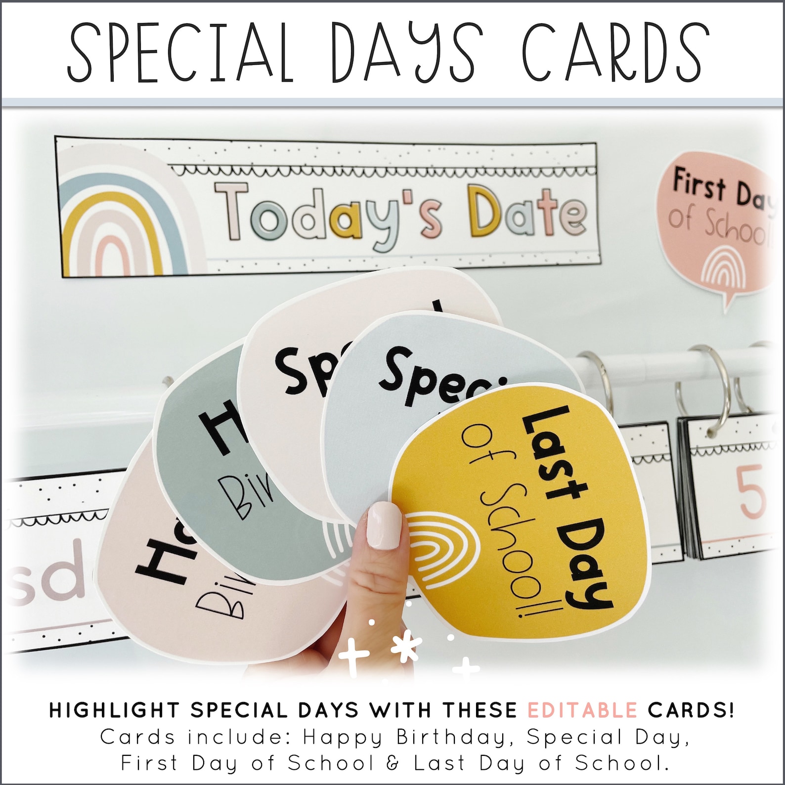 Flip Calendar Boho Rainbow Classroom Decor Classroom - Etsy