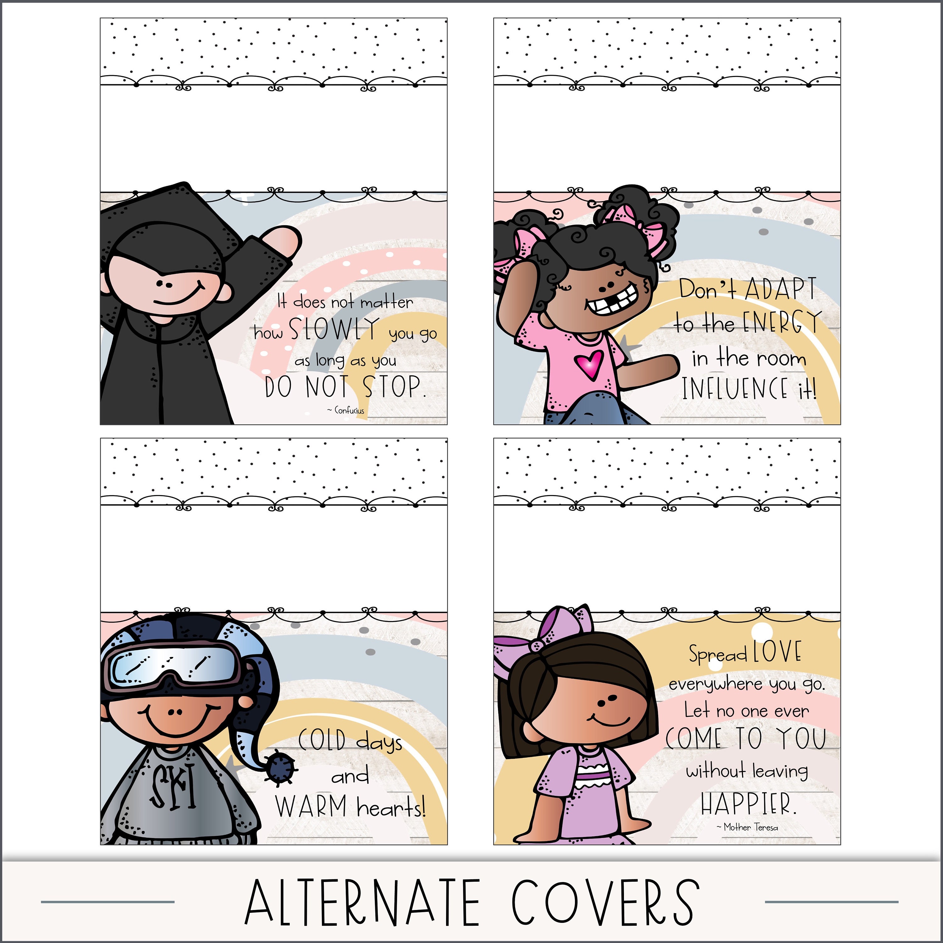Boho Rainbow Binder Covers and Spines | Editable Teacher Binder Covers ...