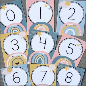Boho Rainbow Number Posters | Ten Frames Posters | Classroom Decor ...