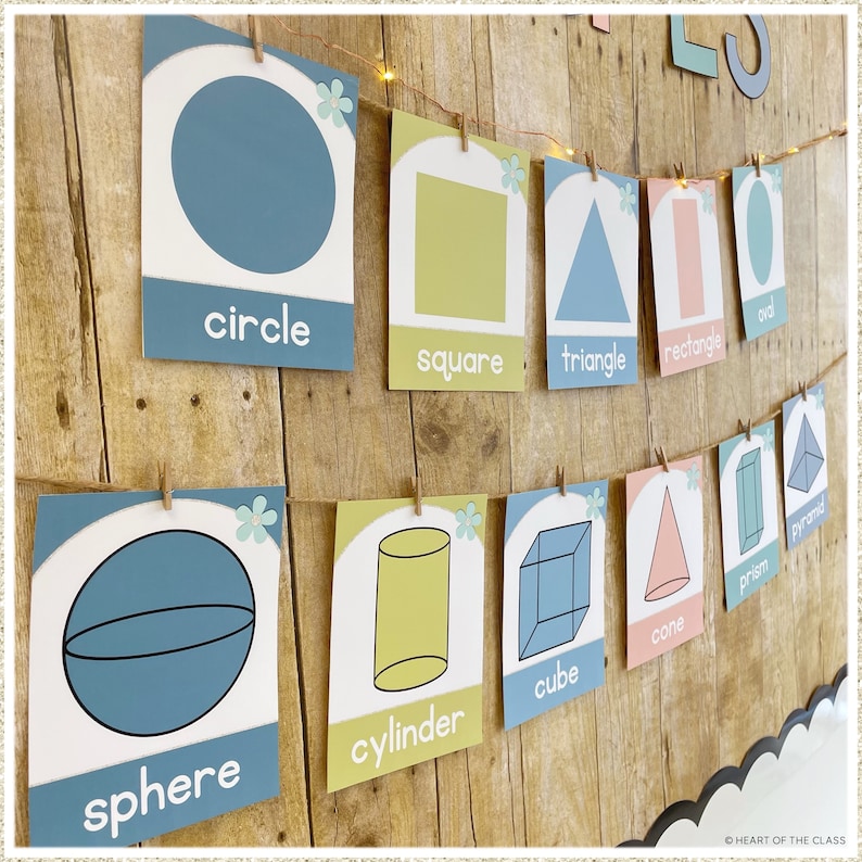 2D and 3D Shape Posters for Classroom and Homeschool With Editable Text ...