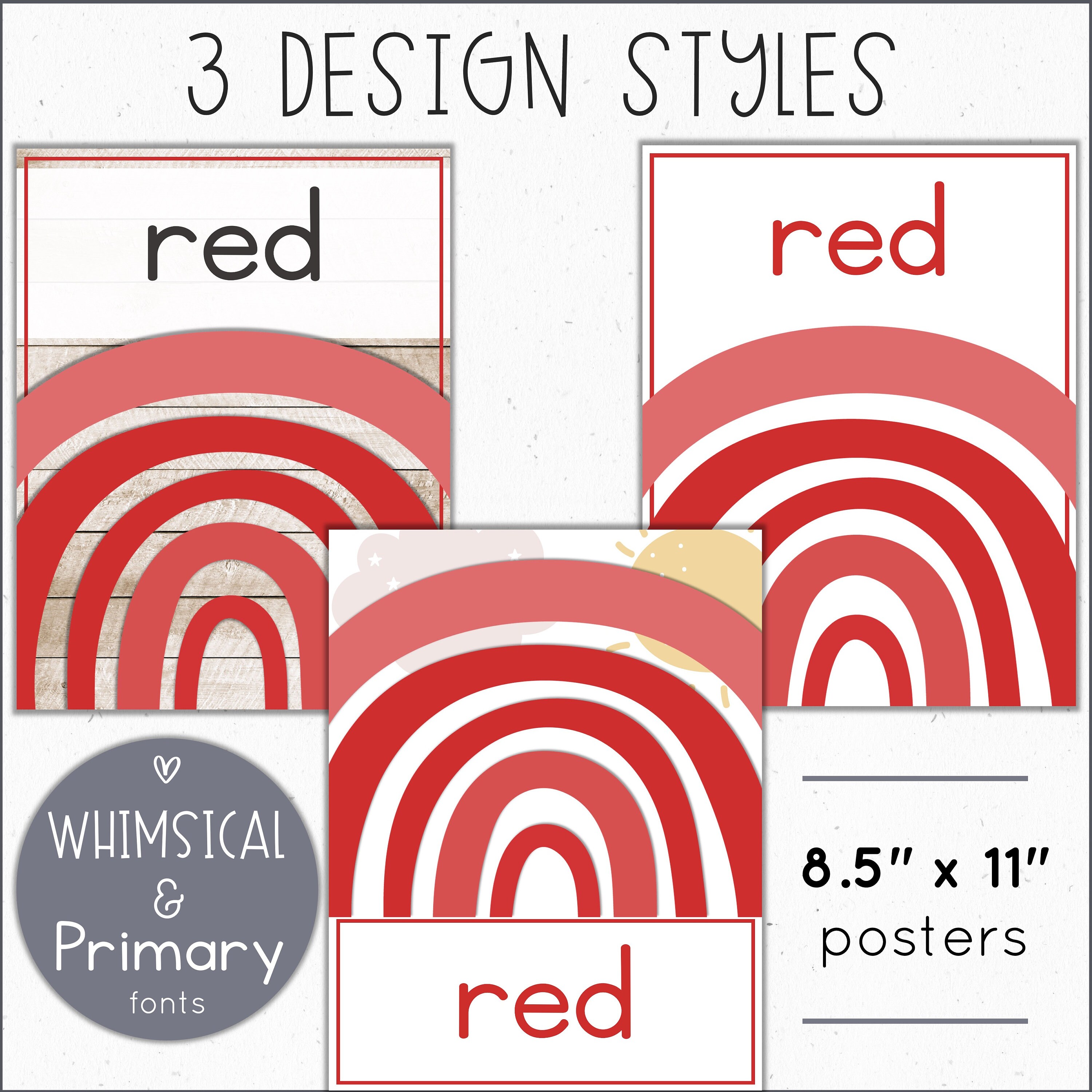 Color Posters for Boho Rainbow Classroom Decor Theme | Editable ...