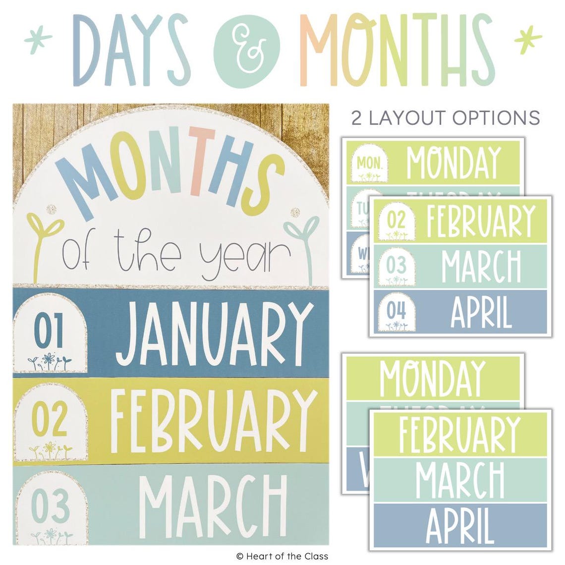 Hello Calm Classroom Calendar, Weather, and Days in School Bulletin ...