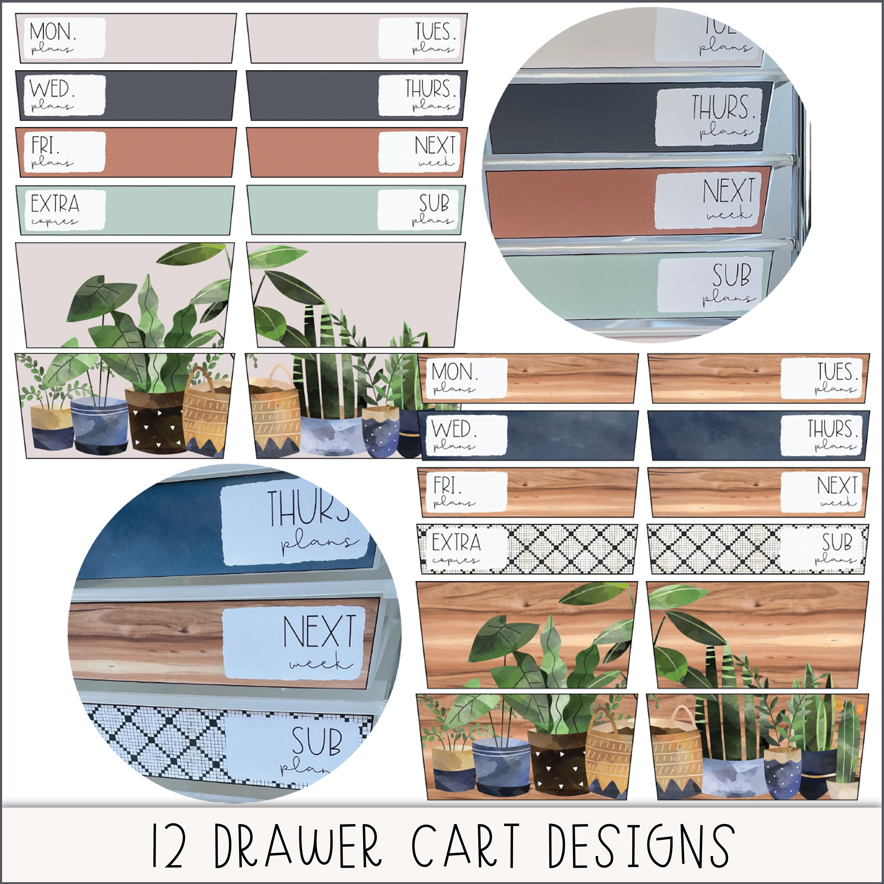 Rolling Cart Editable Labels Cart Labels for Modern Boho - Etsy Canada