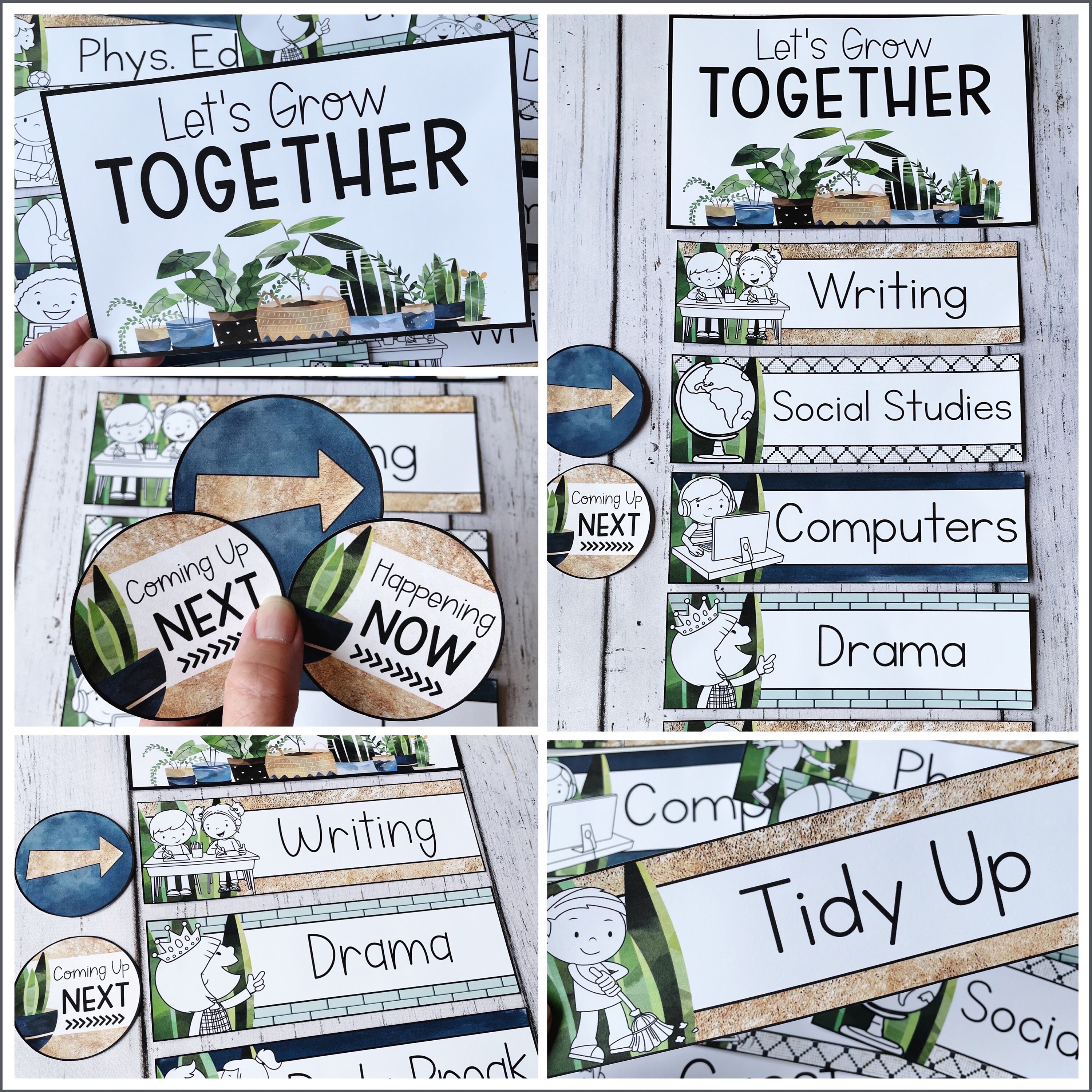 Classroom Schedule Cards With Graphics Boho Visual Classroom - Etsy