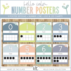 Number Posters With 10 Frames and Number Words and Number Line Hello ...