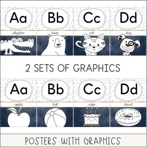 Modern Boho Classroom Alphabet Posters With Graphics | Printable ...