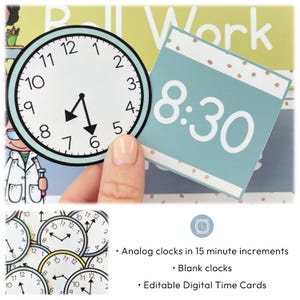 Hello Calm Classroom Visual Schedule Cards With Graphics and Clocks ...