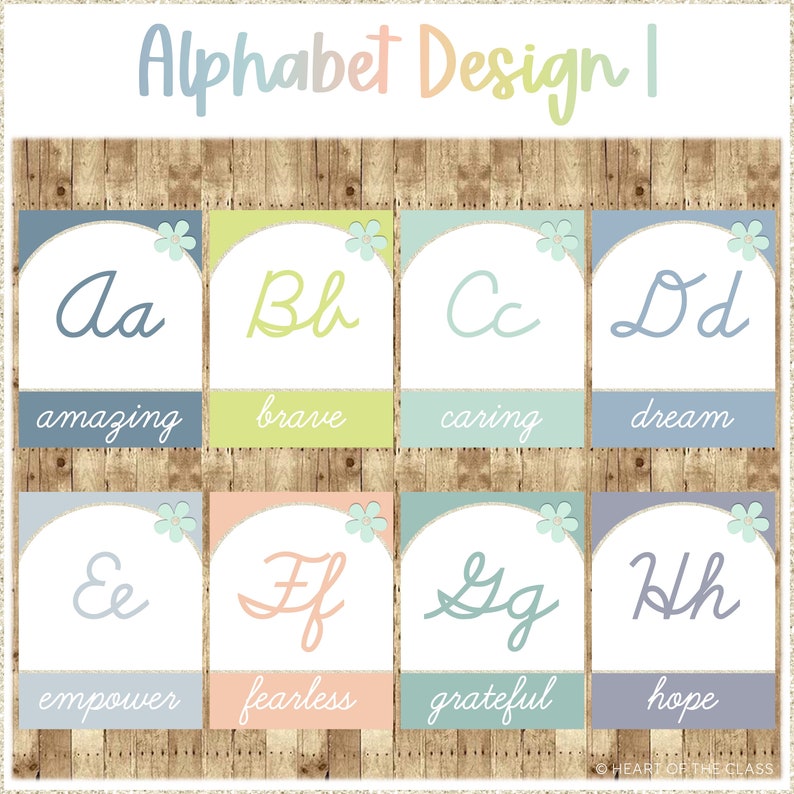Classroom Cursive Alphabet Posters | Hello Calm Classroom Decor ...