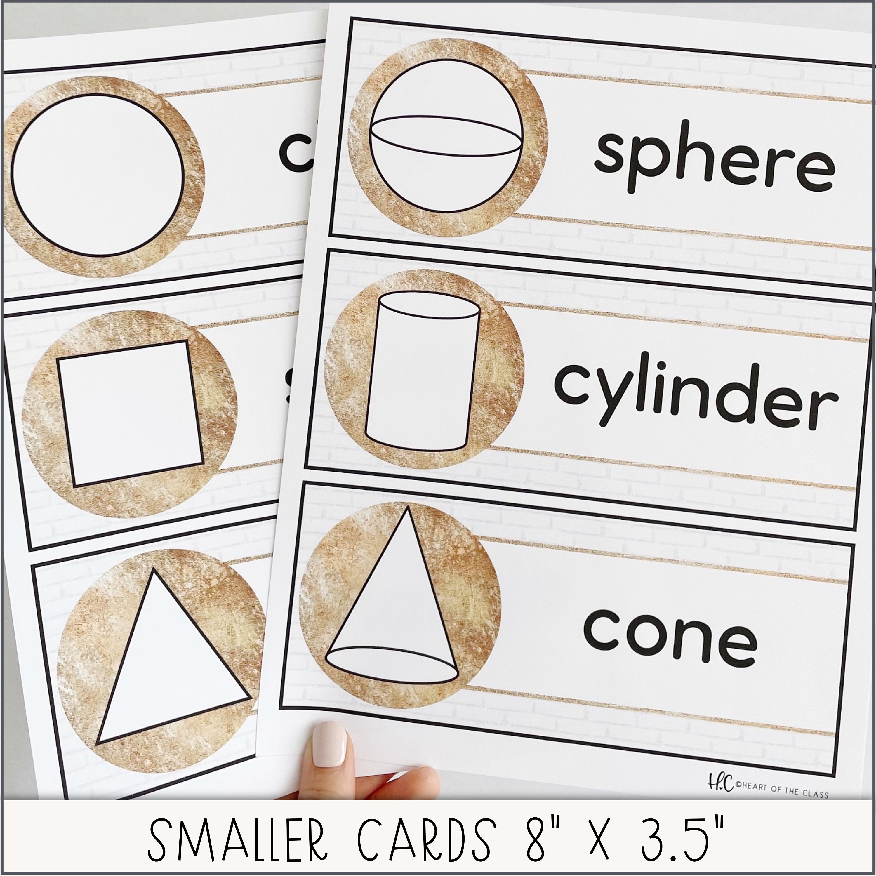 Classroom Shape Posters With 2D and 3D Shapes Modern Boho Plants ...