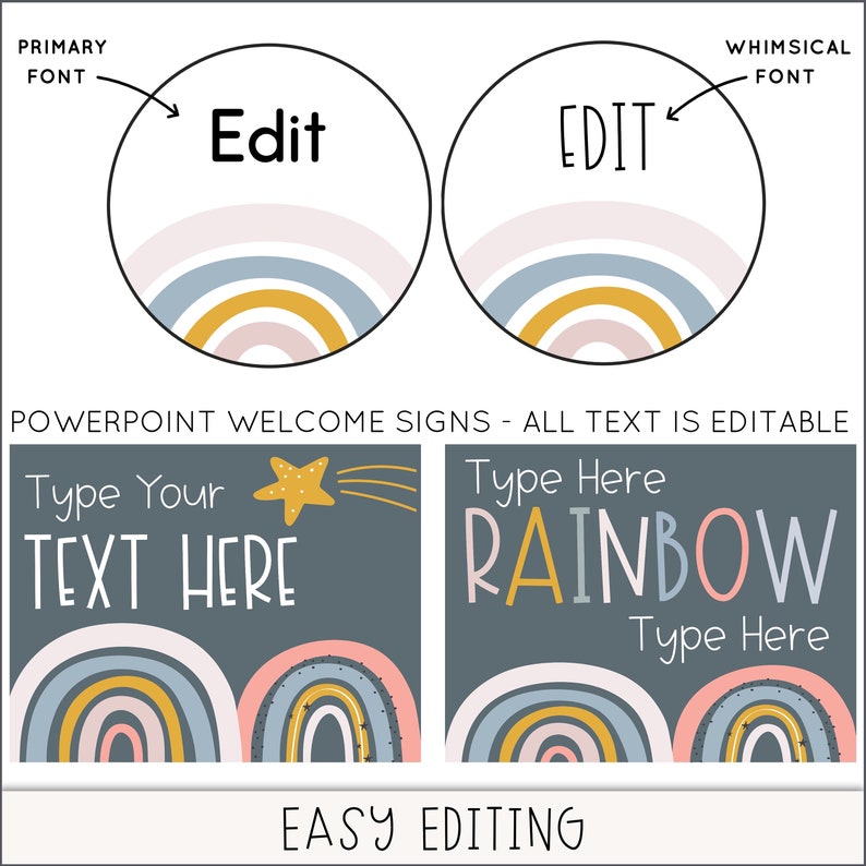 Classroom Door Decor Editable Door Decor for Boho Rainbow - Etsy