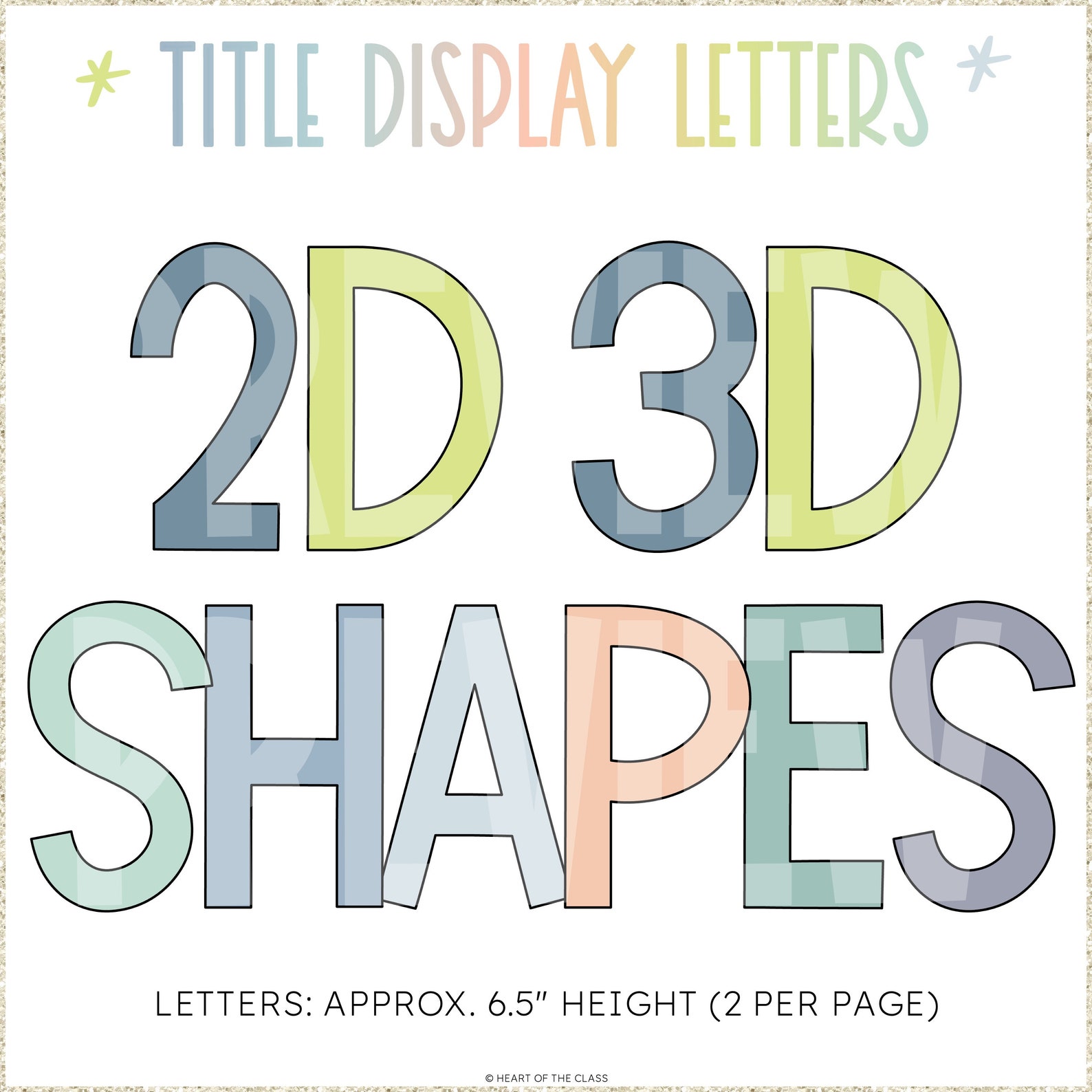 2D and 3D Shape Posters for Classroom and Homeschool With Editable Text ...