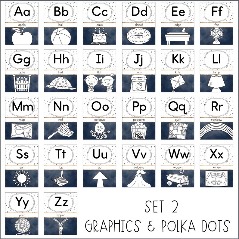 Modern Boho Classroom Alphabet Posters With Graphics Printable Alphabet ...
