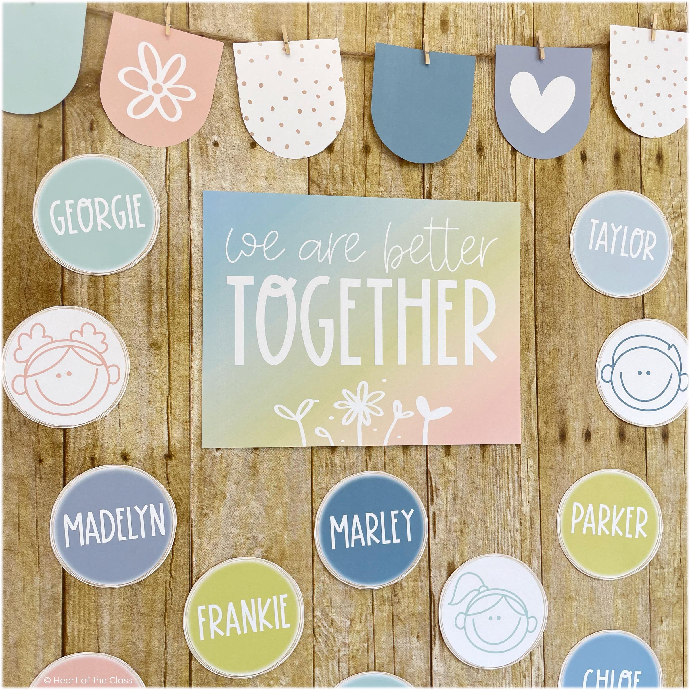 Hello Calm Pastel Classroom Door Decor With Editable Student Names ...