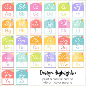Classroom Cursive Alphabet Posters | Hello Brights Classroom Decor ...