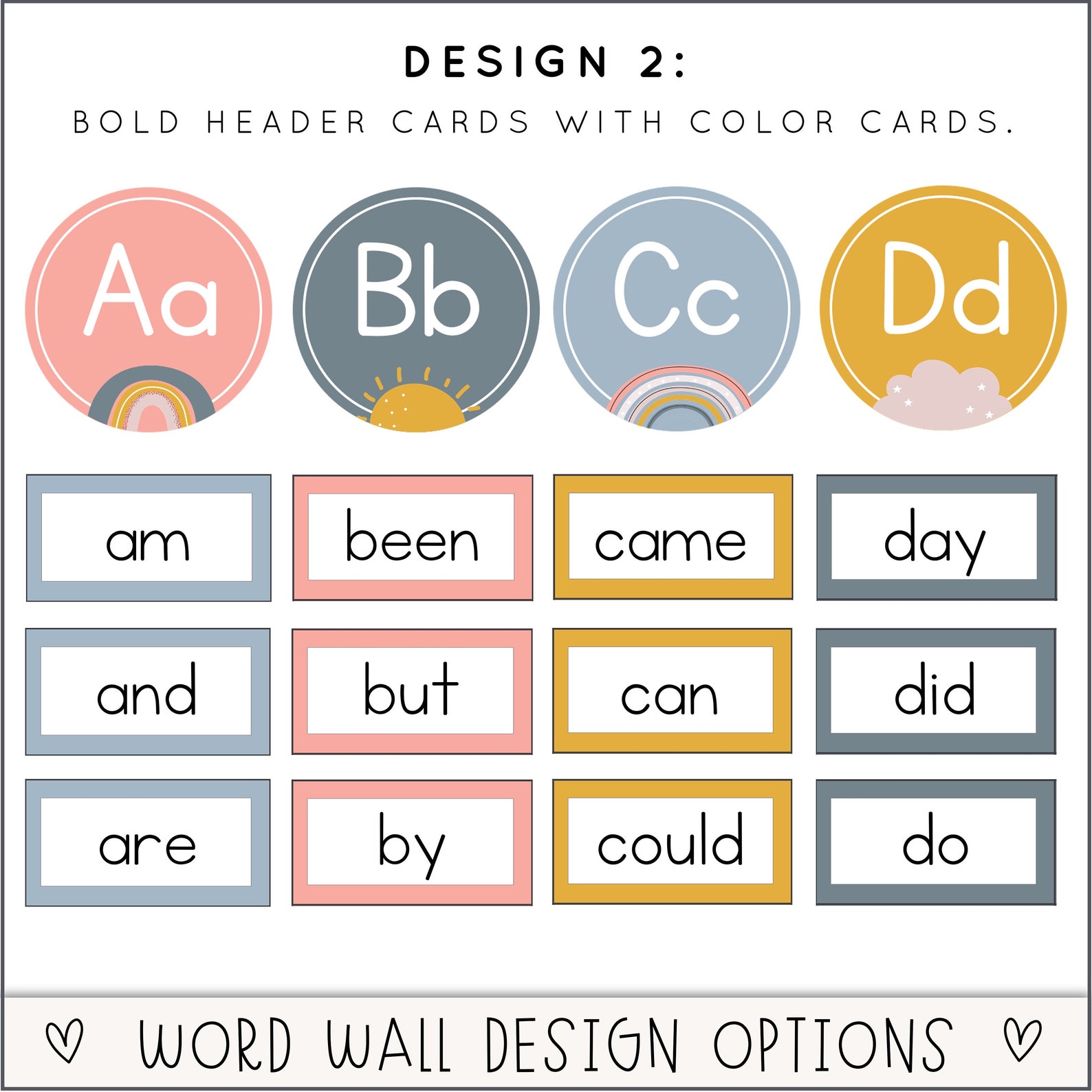 Boho Rainbow Classroom Word Wall Editable Word Wall Sight - Etsy