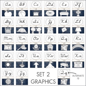 Cursive Alphabet Posters With Graphics Boho Plants Classroom Decor ...
