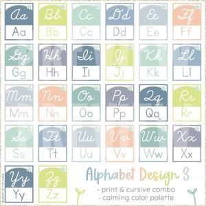 Classroom Cursive Alphabet Posters | Hello Calm Classroom Decor ...