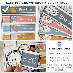 Classroom Schedule Cards | Boho Rainbow Classroom Decor | Editable ...