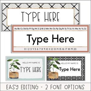 Boho Desk Name Tags | Editable Classroom Student Name Tags | Boho ...