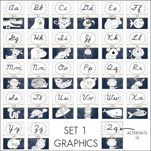 Cursive Alphabet Posters With Graphics Boho Plants Classroom Decor ...