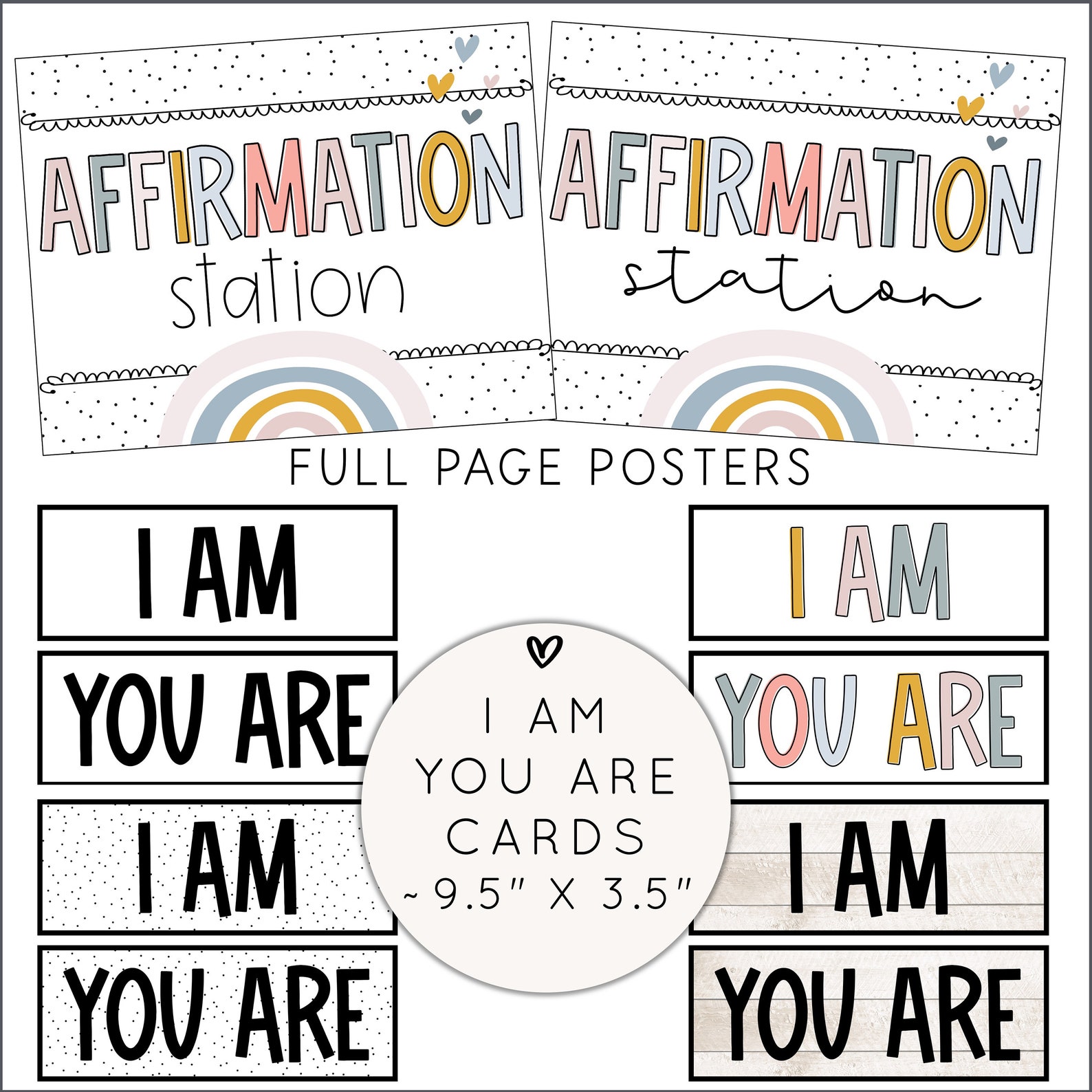 Affirmation Station | Boho Rainbow Classroom Decor | Affirmation Mirror ...