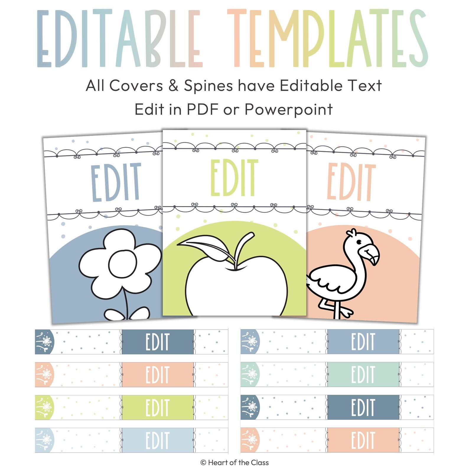 Hello Calm Monthly Theme Teacher Binder Covers and Spines | Editable ...