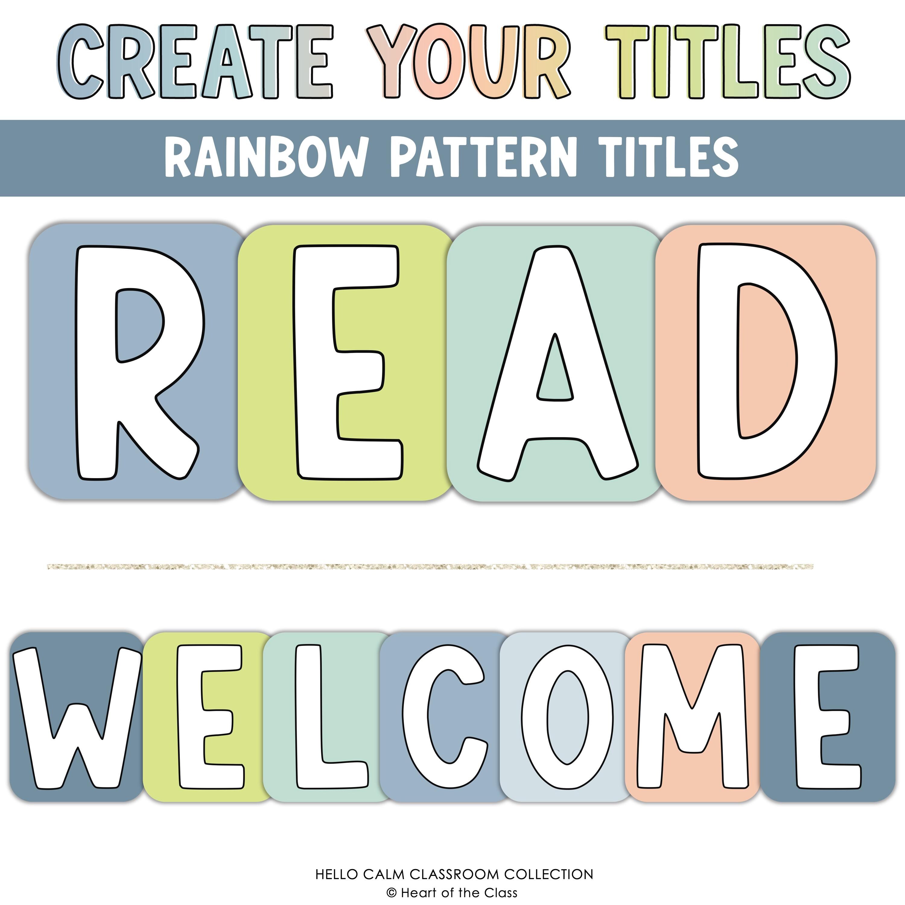 Hello Calm Classroom Bulletin Board Letter and Number Tiles | Editable ...