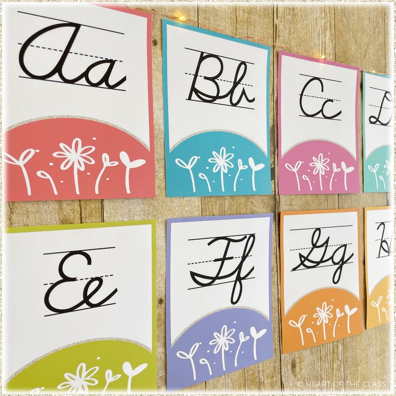 Classroom Cursive Alphabet Posters Hello Brights Classroom Decor ...