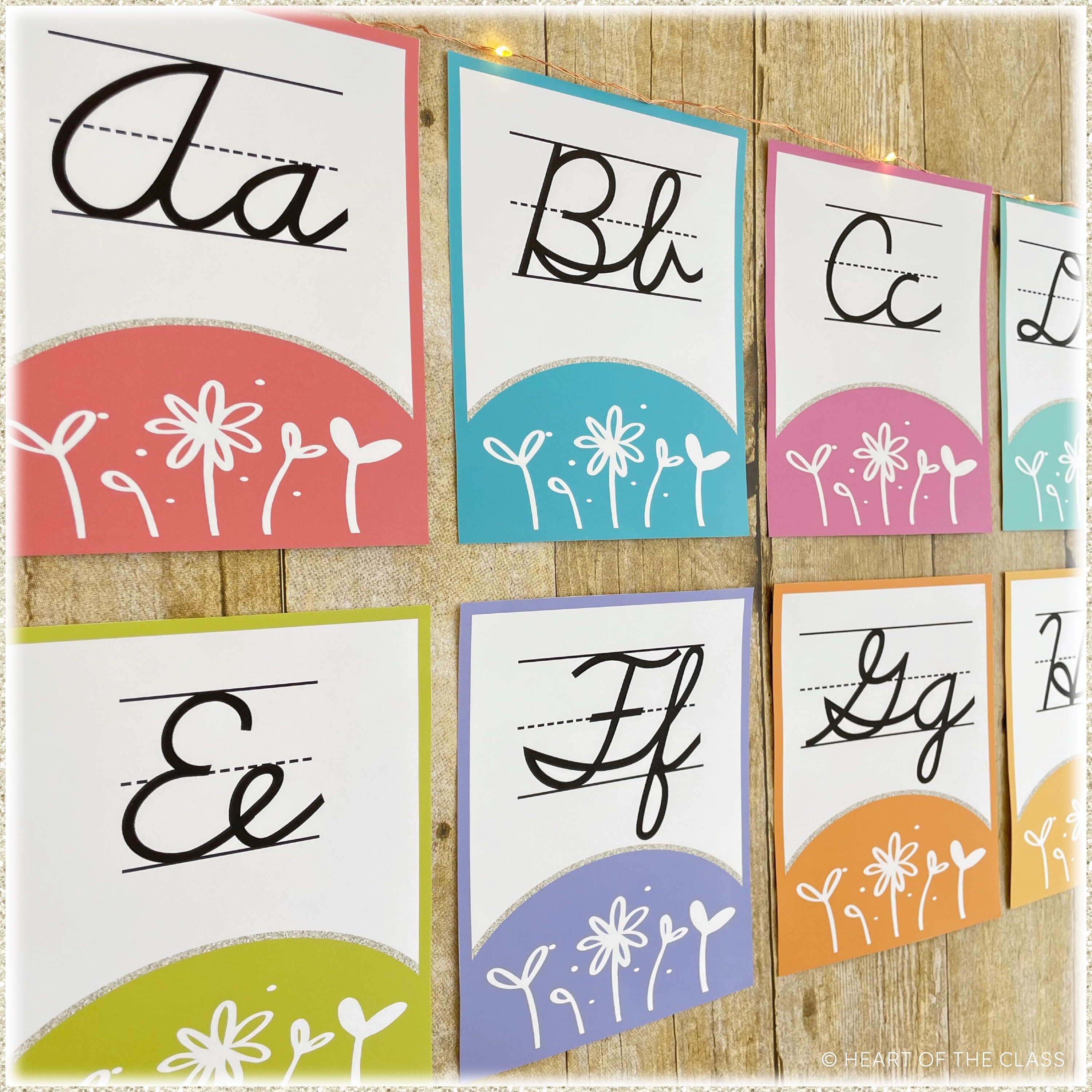 Classroom Cursive Alphabet Posters | Hello Brights Classroom Decor ...