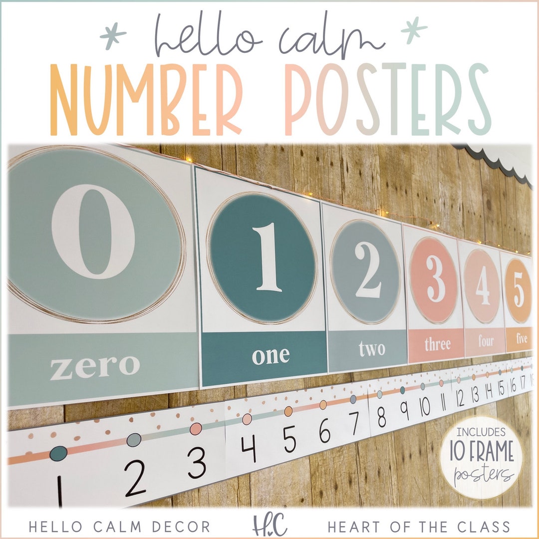 Classroom Number Posters With Ten Frames Number Words and - Etsy