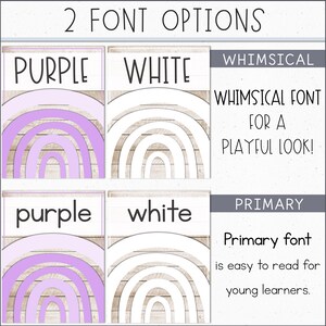 Color Posters for Boho Rainbow Classroom Decor Theme | Editable ...