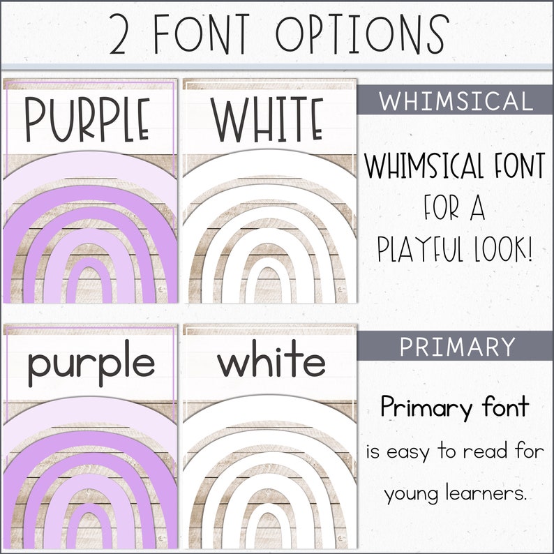 Color Posters for Boho Rainbow Classroom Decor Theme | Editable ...