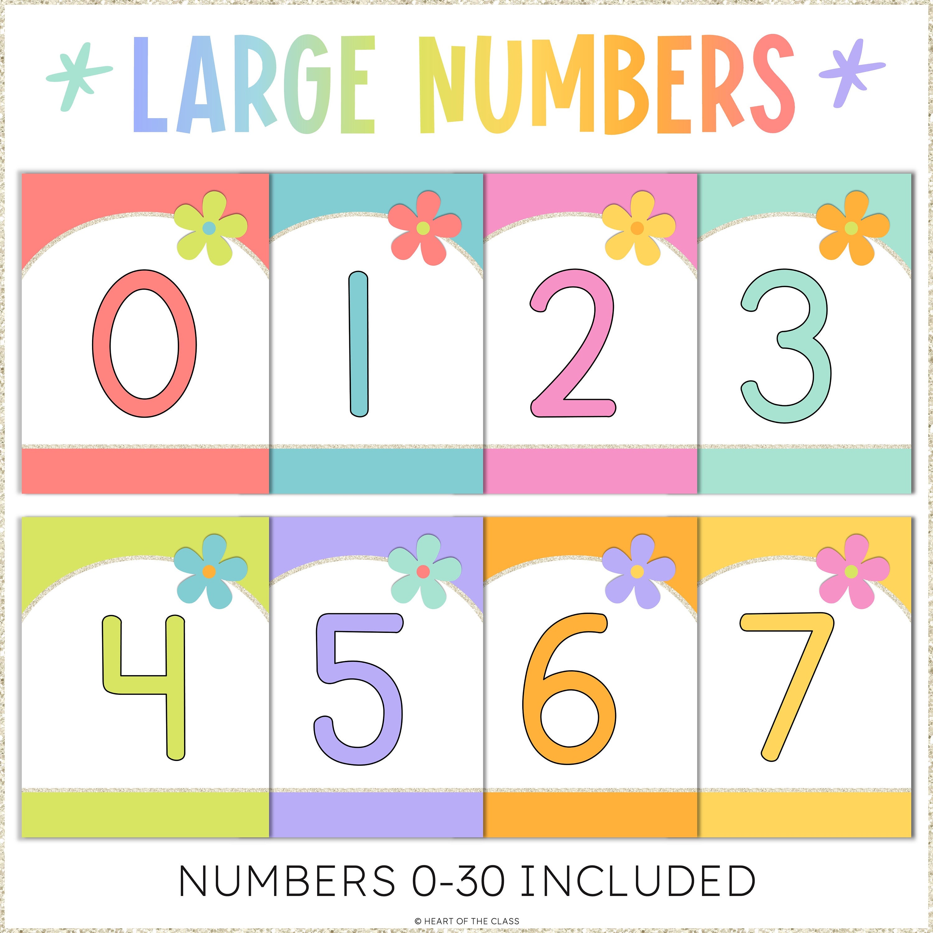 Classroom Number Posters and Number Line Hello Brights Printable ...
