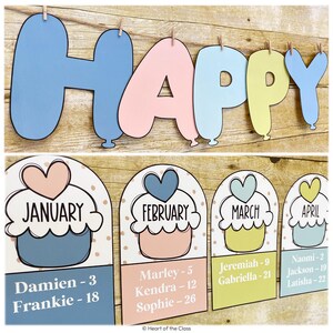 Hello Calm Classroom Decor Birthday Bulletin Board Display: Editable ...