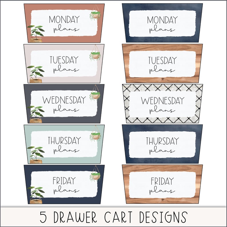 Rolling Cart Editable Labels Cart Labels for Modern Boho - Etsy Canada
