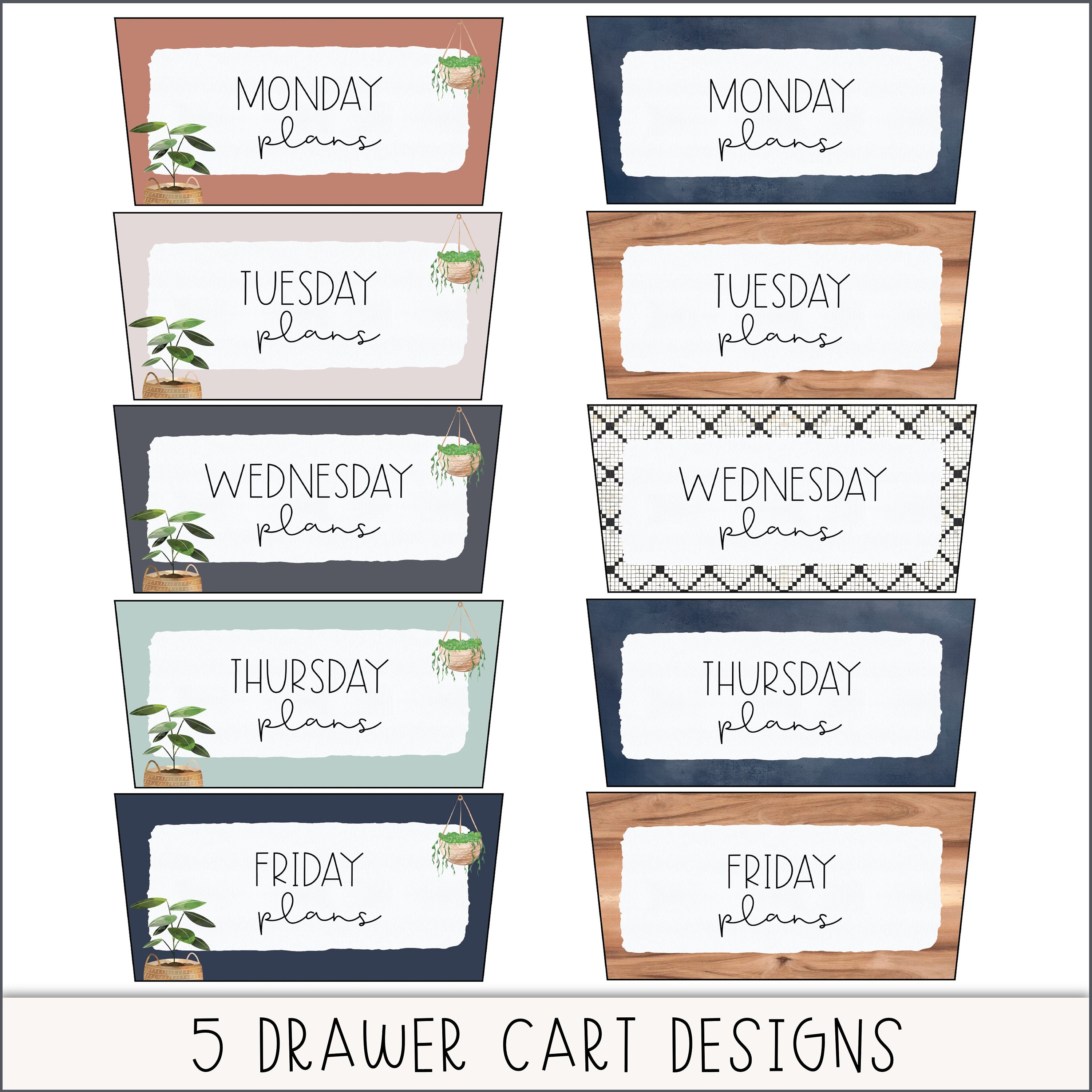 Rolling Cart Editable Labels Cart Labels for Modern Boho - Etsy Canada