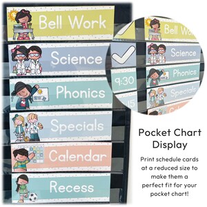 Hello Calm Classroom Visual Schedule Cards With Graphics and Clocks ...