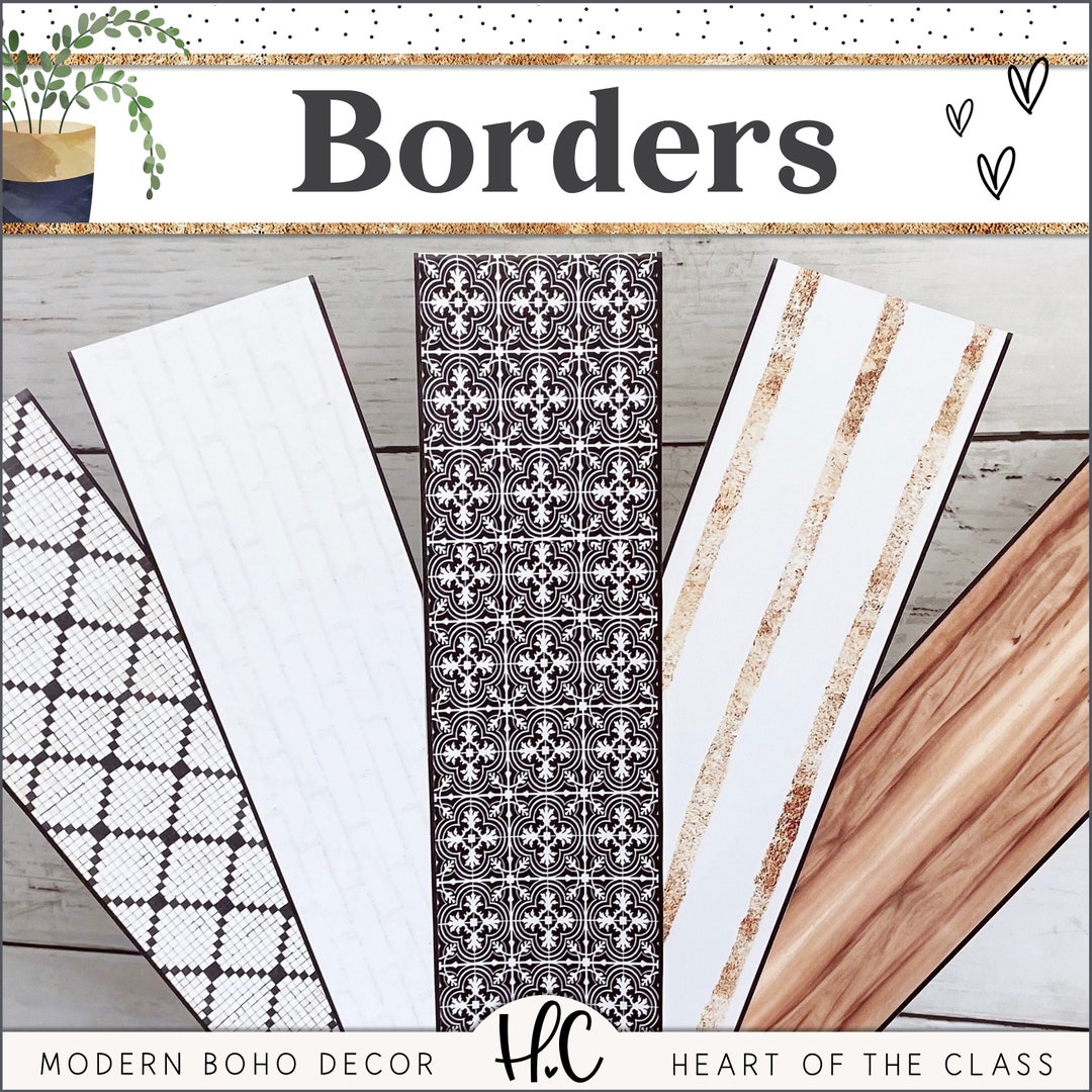 Printable Classroom Borders Modern Boho Bulletin Board - Etsy