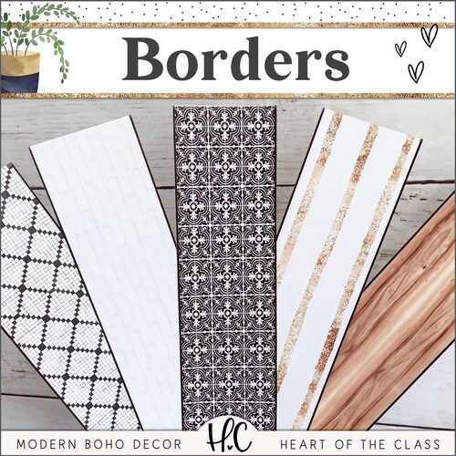 Printable Classroom Borders Modern Boho Bulletin Board - Etsy