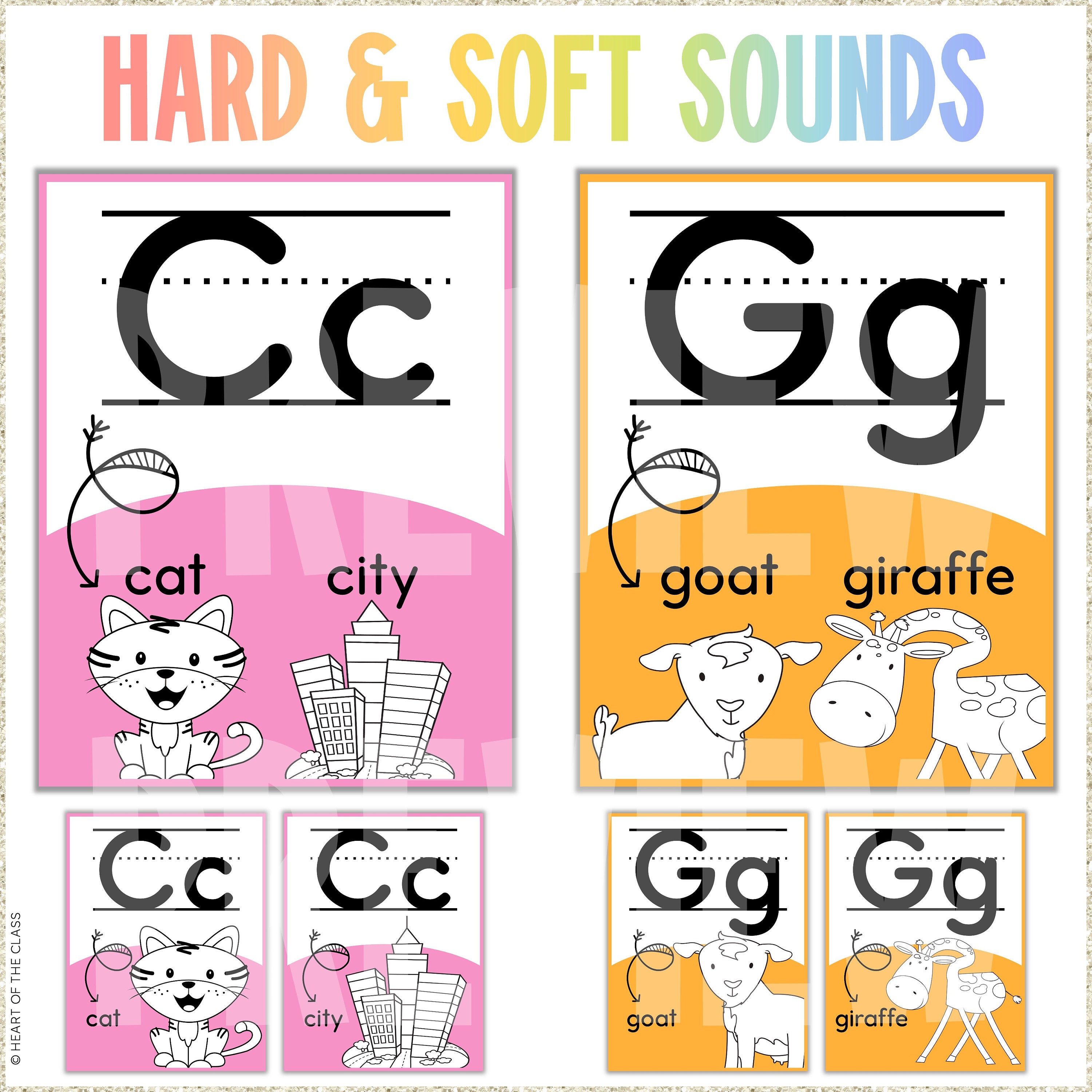 Classroom Alphabet Posters Hello Brights Classroom Decor Printable ...